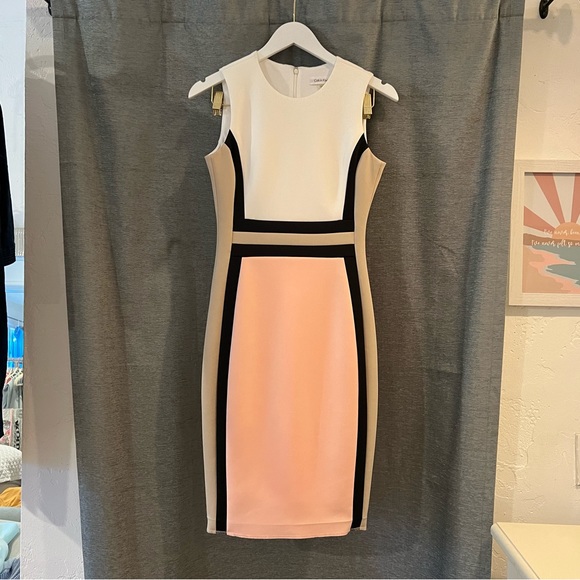 Calvin Klein | Dresses | Calvin Klein Colorblock Scuba Dress Size 2 ...